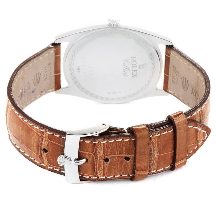 Rolex Cellini Danaos White Rose Gold Men’s Watch 4233 Box Papers at 1stDibs