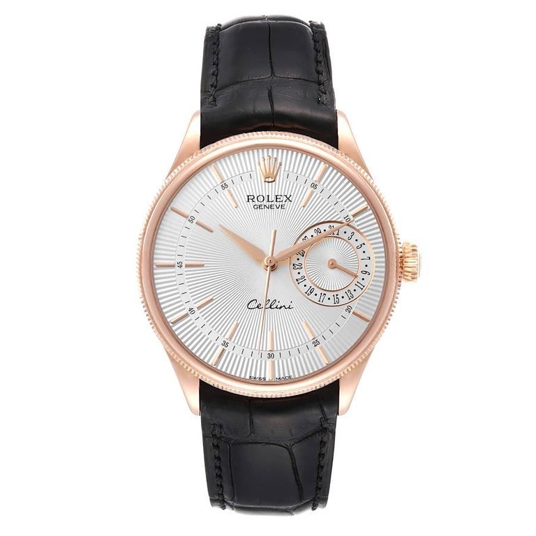 Rolex Cellini Date 18K Everose Gold Silver Dial Mens Watch 50515 Box ...
