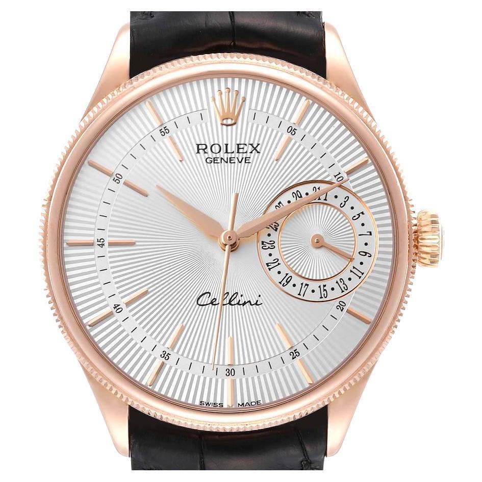 Rolex Cellini Time 18K EveRose Gold Black Dial Mens Watch 50505 Box ...