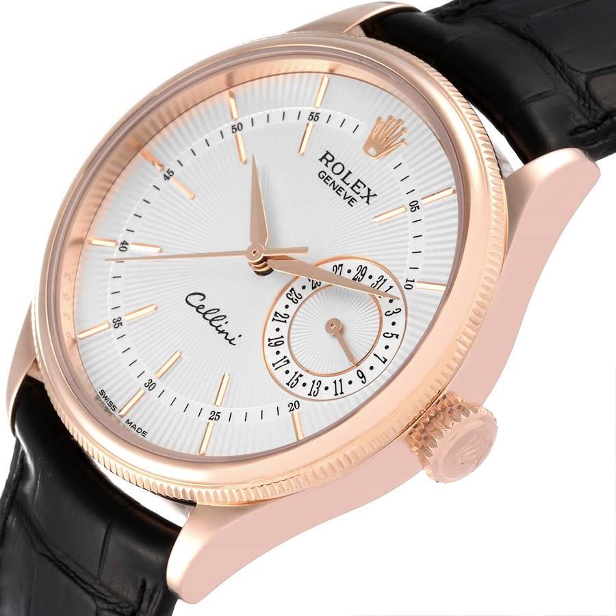 Rolex Cellini Date 18K Everose Gold Silver Dial Mens Watch 50515 at ...