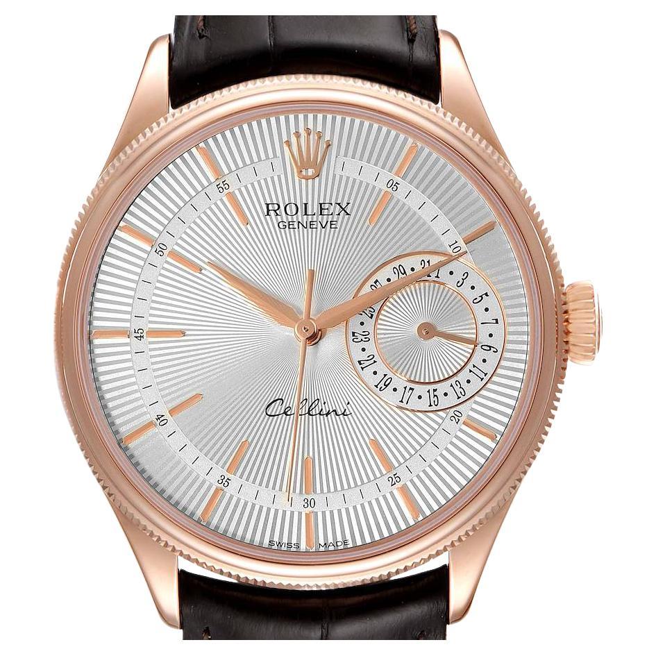 Vintage Rolex Cellini 18 Karat Gold Wood Dial Leather Watch at 1stDibs