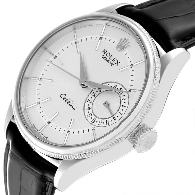Rolex Cellini Date 18K White Gold Automatic Mens Watch 50519 Box Card ...