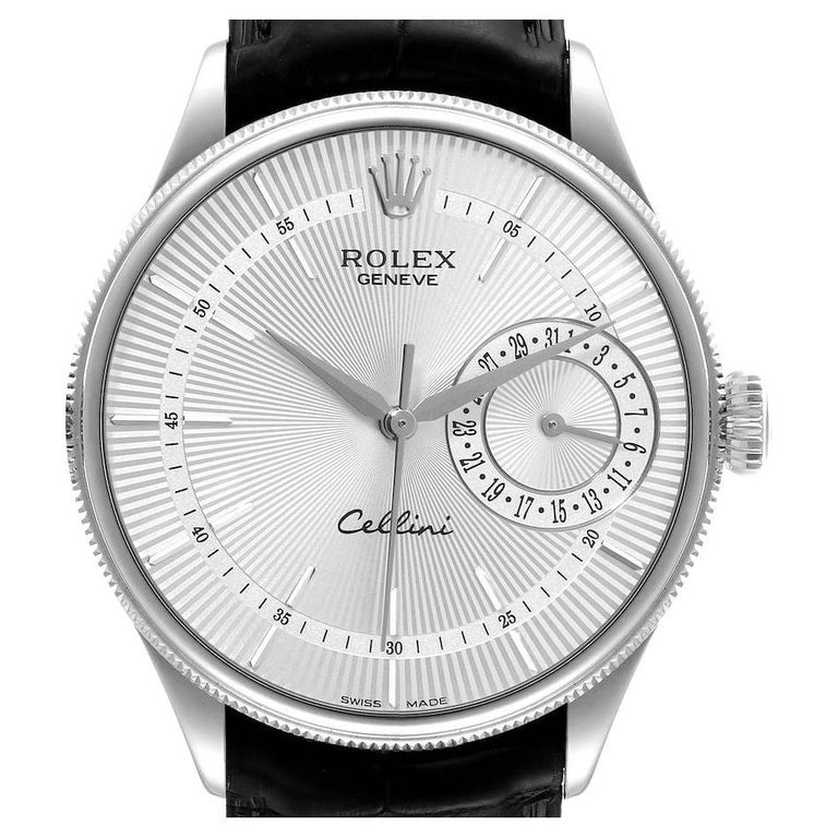 Rolex Cellini Date 18K White Gold Automatic Mens Watch 50519 Box Card ...