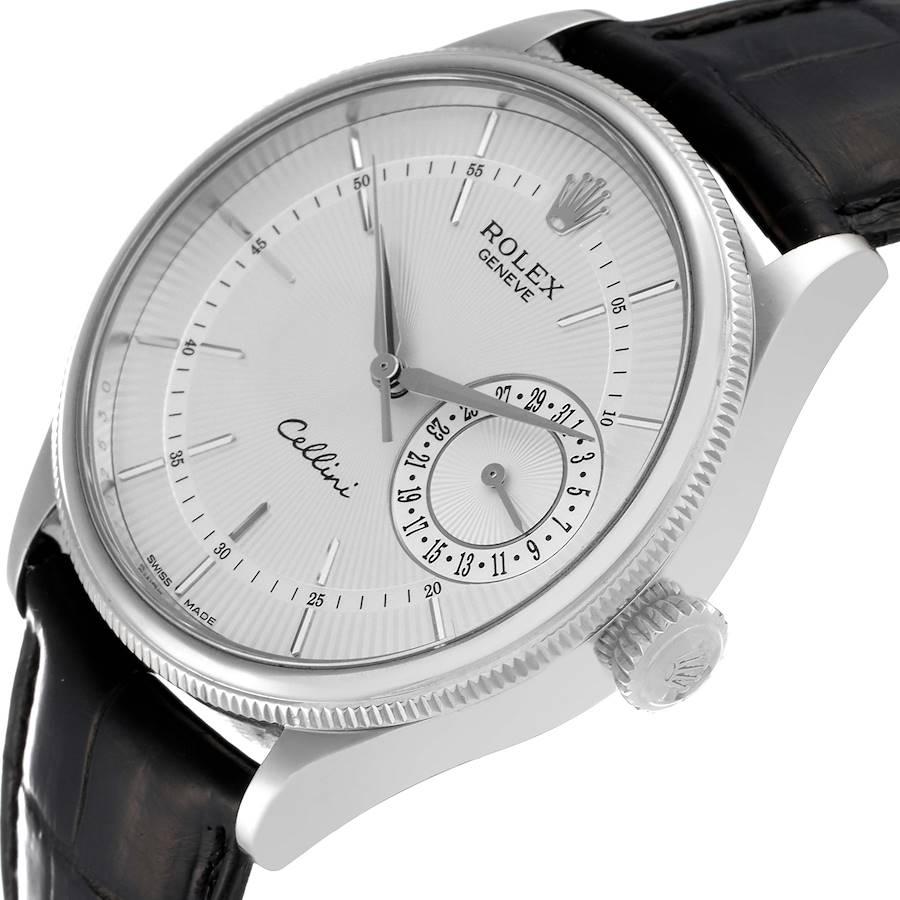Rolex Cellini Date White Gold Silver Dial Automatic Mens Watch 50519 ...