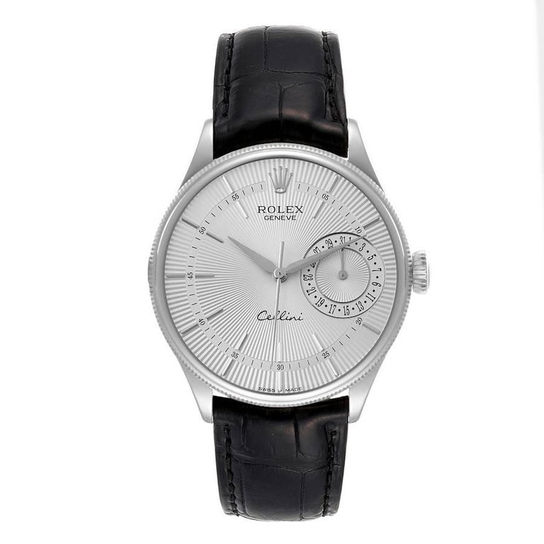 Rolex Cellini Date Weißgold Silber Zifferblatt Automatik-Herrenuhr ...
