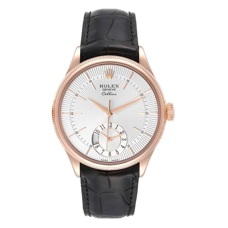 Rolex Cellini Dual Time Everose Rose Gold Automatic Mens Watch 50525 ...