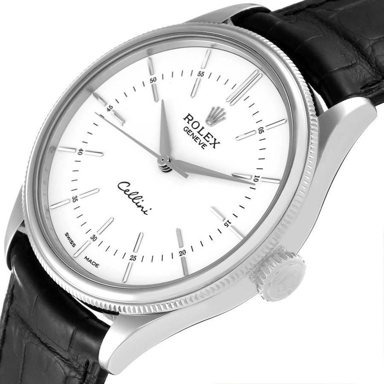 Rolex Cellini Dual Time White Gold Automatic Mens Watch 50509 For Sale ...