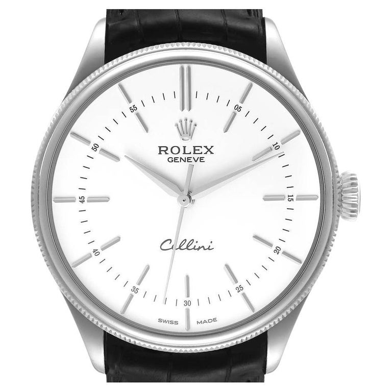 Rolex Cellini Dual Time White Gold Automatic Mens Watch 50509 For Sale ...