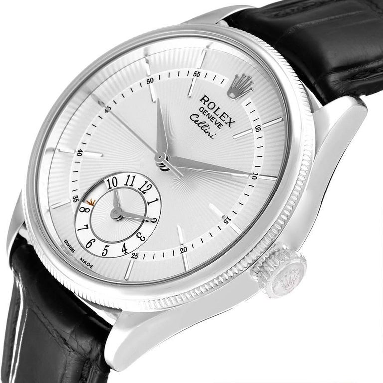 Rolex Cellini Dual Time White Gold Automatic Mens Watch 50529 For Sale ...
