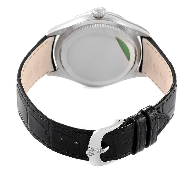 Rolex Cellini Dual Time White Gold Black Dial Mens Watch 50509 Box Card ...