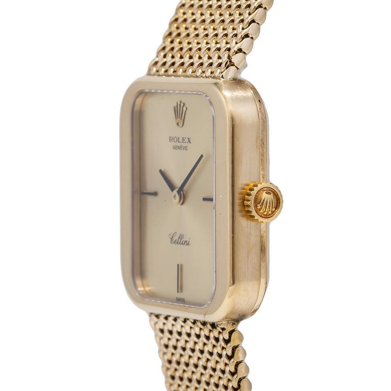 Rolex Cellini Geneve 4335 Vintage 18 Karat Gold Manual Wind Square ...