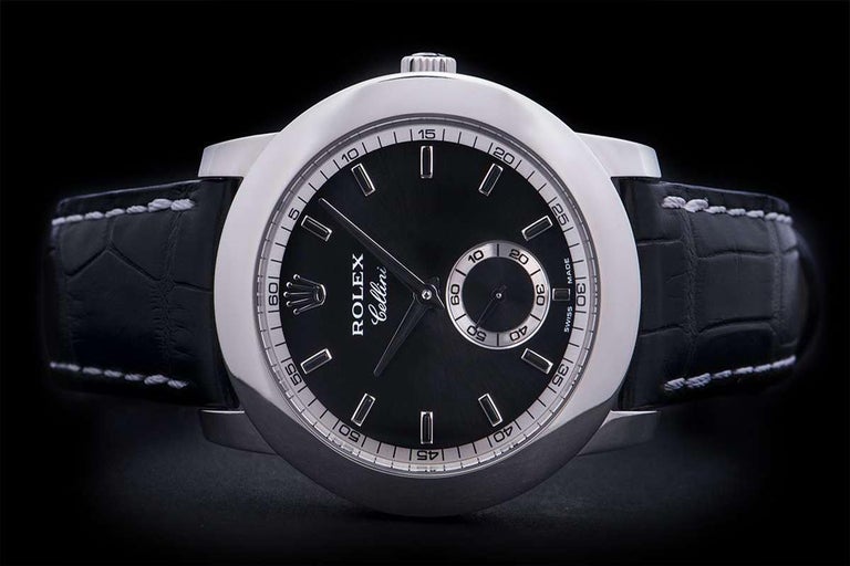 Rolex Cellini Platinum Black Dial B&P 5241/6 Manual Wind Wristwatch at ...