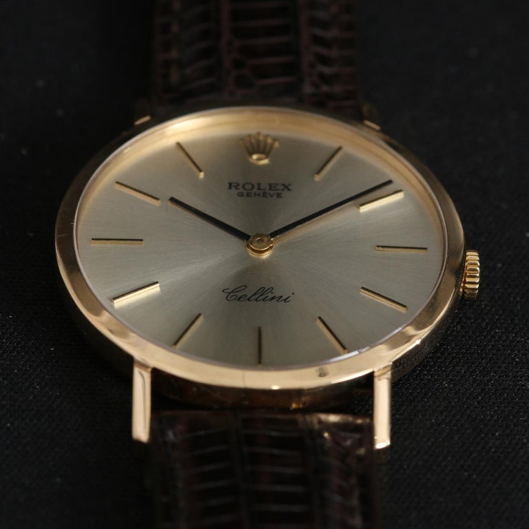 Rolex Cellini Men's 18K Yellow Gold Watch on Strap Band Mod. 4112 For ...