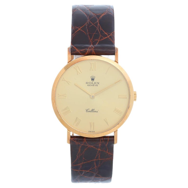 Rolex Cellini Men's 18k Yellow Gold Watch on Strap Band Mod. 4112 at ...