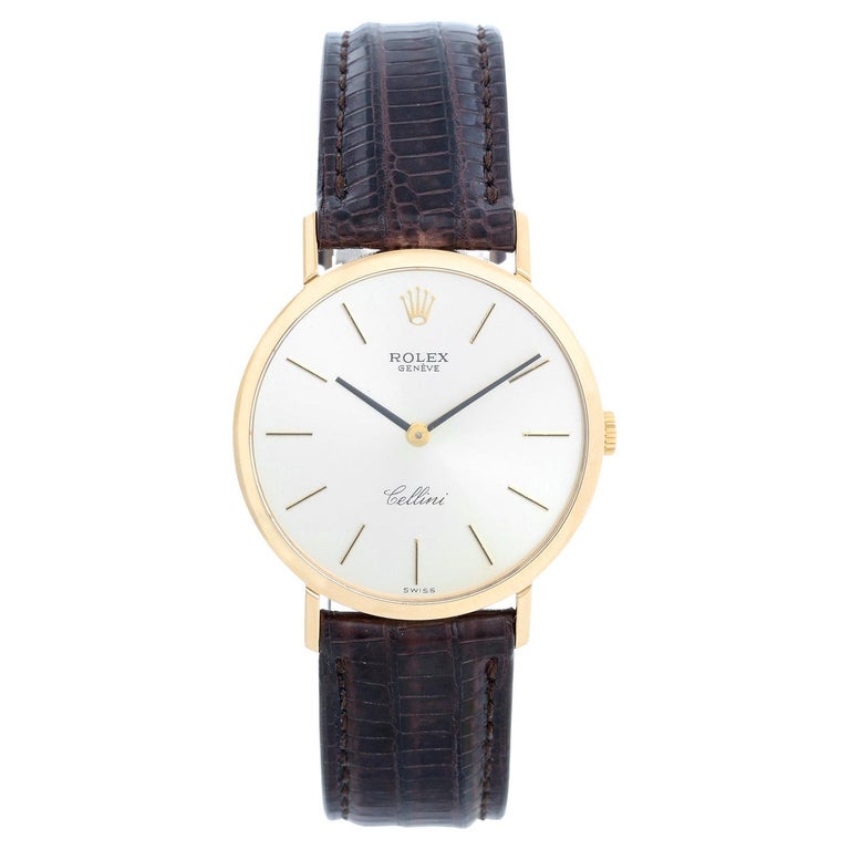 Rolex Cellini Men's 18K Yellow Gold Watch on Strap Band Mod. 4112 For ...