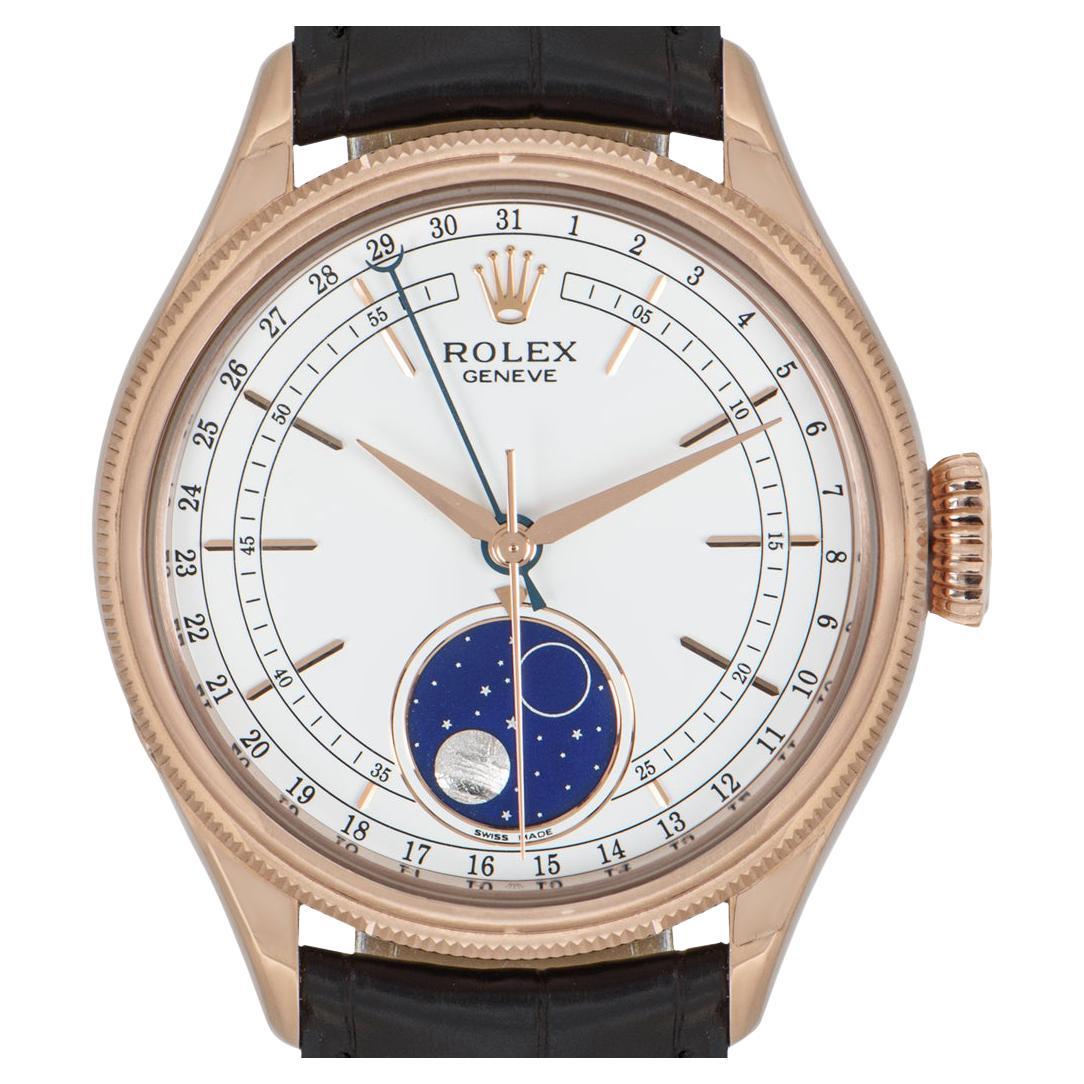 Rolex Cellini Moonphase Everose Gold Automatic Men's Watch 50535 Box Card For Sale at 1stDibs