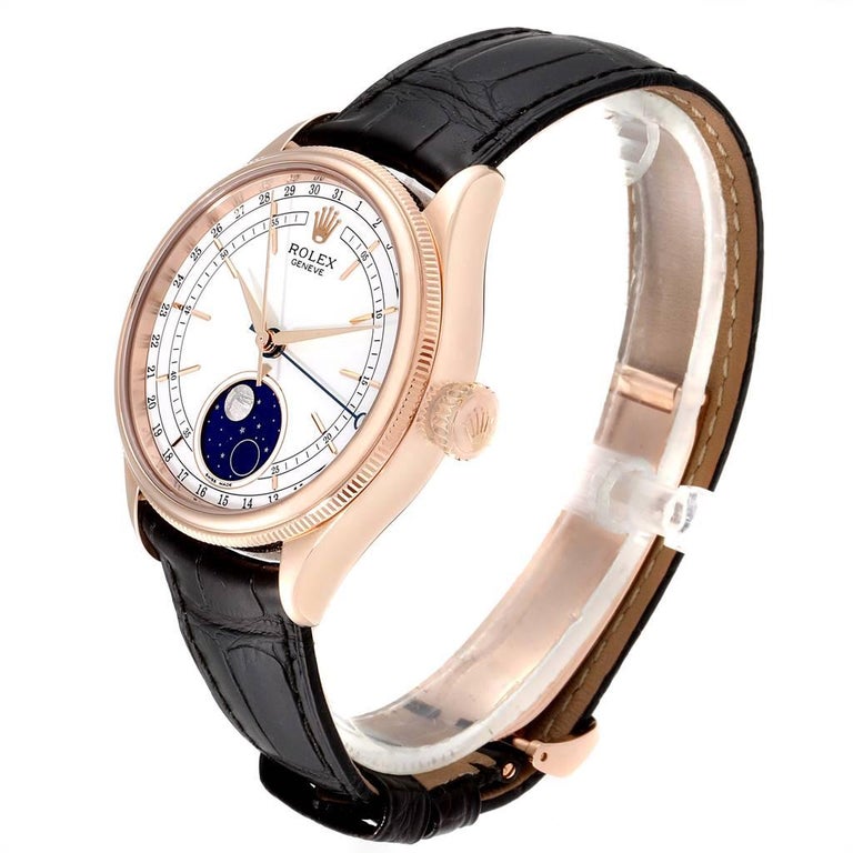 Rolex Cellini Moonphase Everose Gold Automatic Men's Watch 50535 Box Card For Sale at 1stDibs