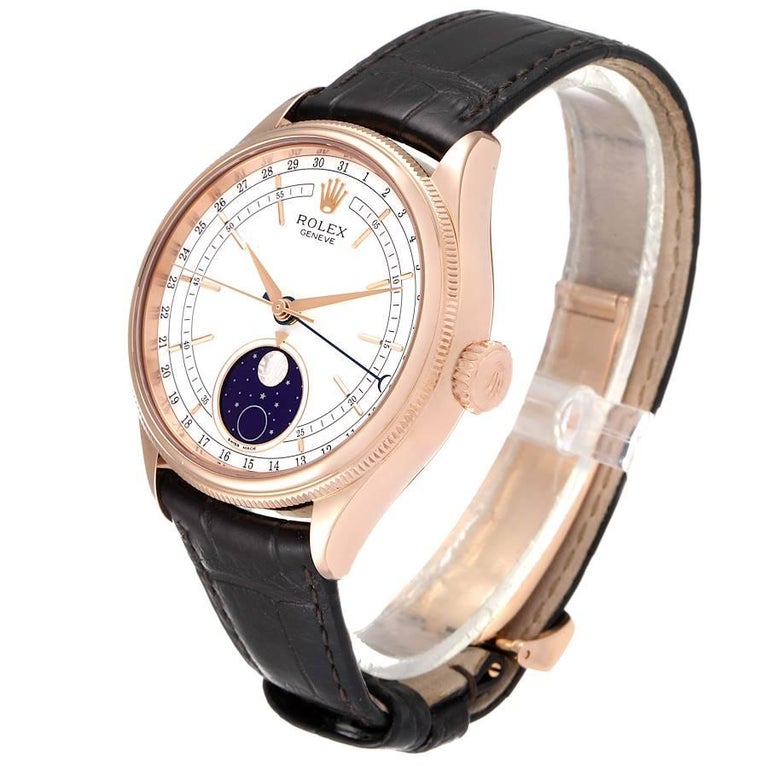 Rolex Cellini Moonphase Everose Gold Automatic Mens Watch 50535 Box Card at 1stDibs