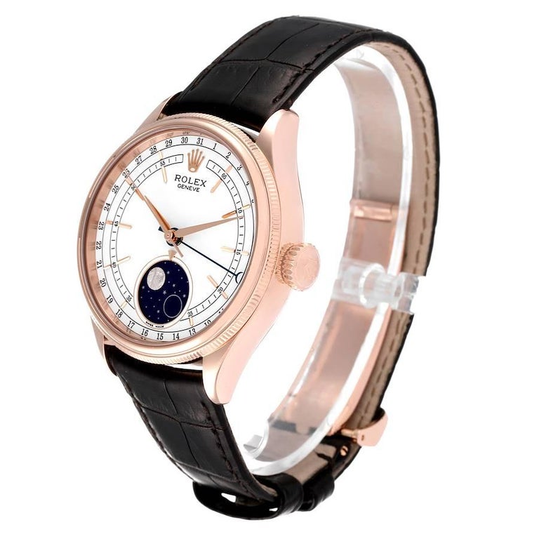 Rolex Cellini Moonphase Everose Gold Automatic Mens Watch 50535 Box Card at 1stDibs