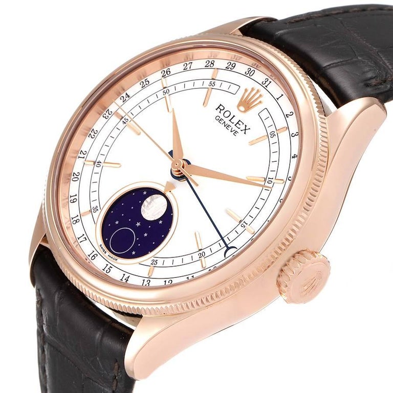Rolex Cellini Moonphase Everose Gold Automatic Mens Watch 50535 Box Card at 1stDibs