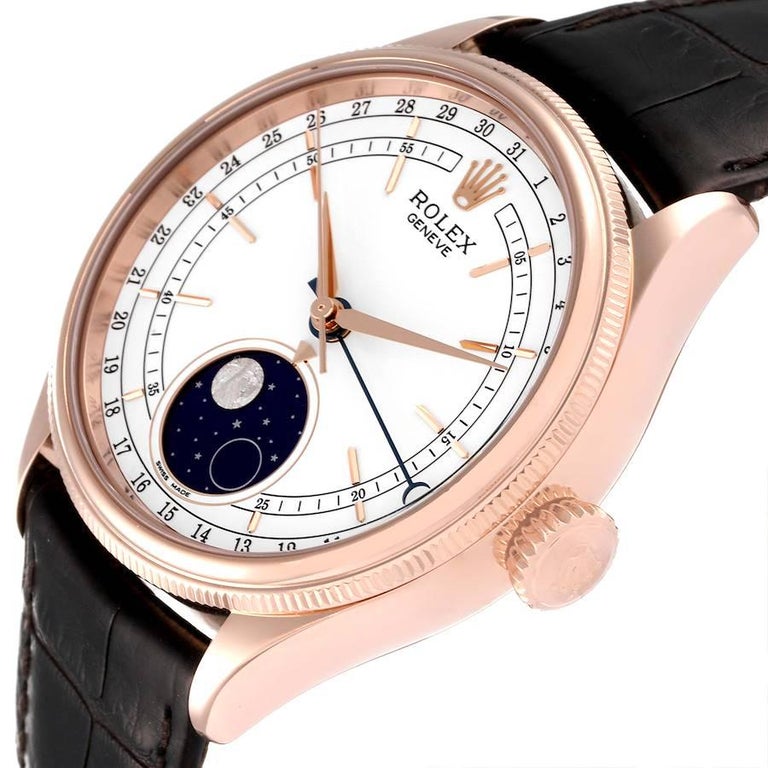 Rolex Cellini Moonphase Everose Gold Automatic Mens Watch 50535 Box Card at 1stDibs