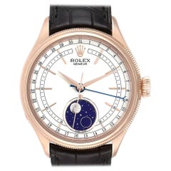 Rolex Cellini Moonphase Everose Gold Automatic Men's Watch 50535 Box Card For Sale at 1stDibs