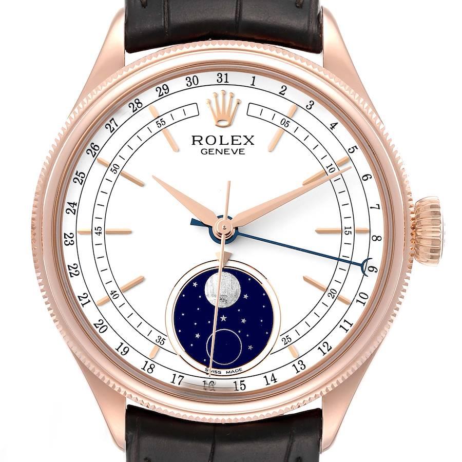 Rolex Cellini Moonphase Everose Gold Automatic Men's Watch 50535 Box Card For Sale at 1stDibs