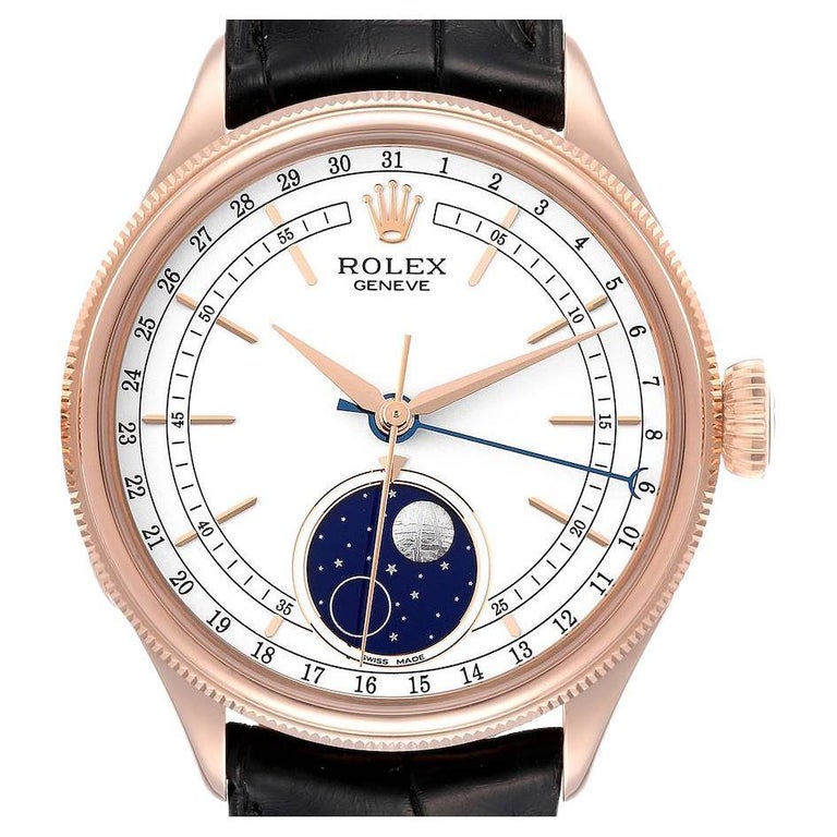 Rolex Cellini Moonphase White Dial Rose Gold Mens Watch 50535 For Sale ...