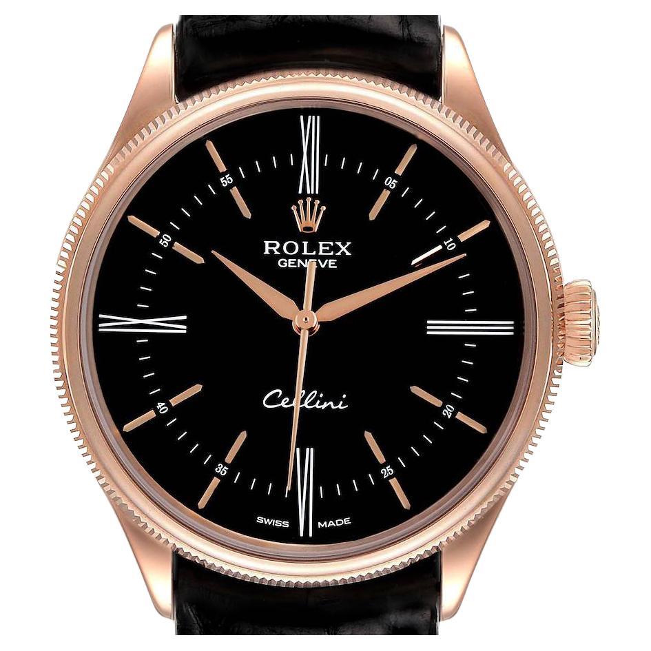 Rolex Cellini Time 18K Everose Gold Diamond Bezel Pink Dial Men’s Watch ...