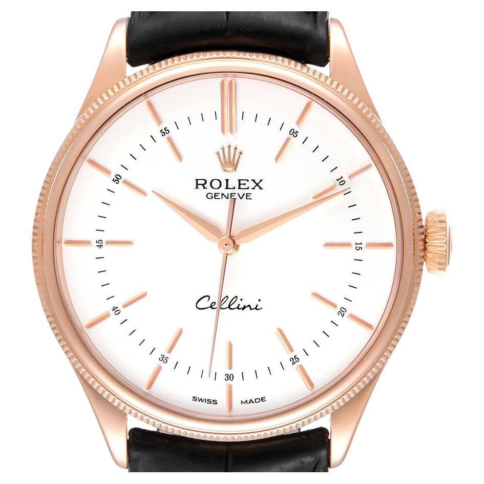 Rolex Cellini Time 18K Everose Gold Diamond Bezel Pink Dial Men’s Watch ...