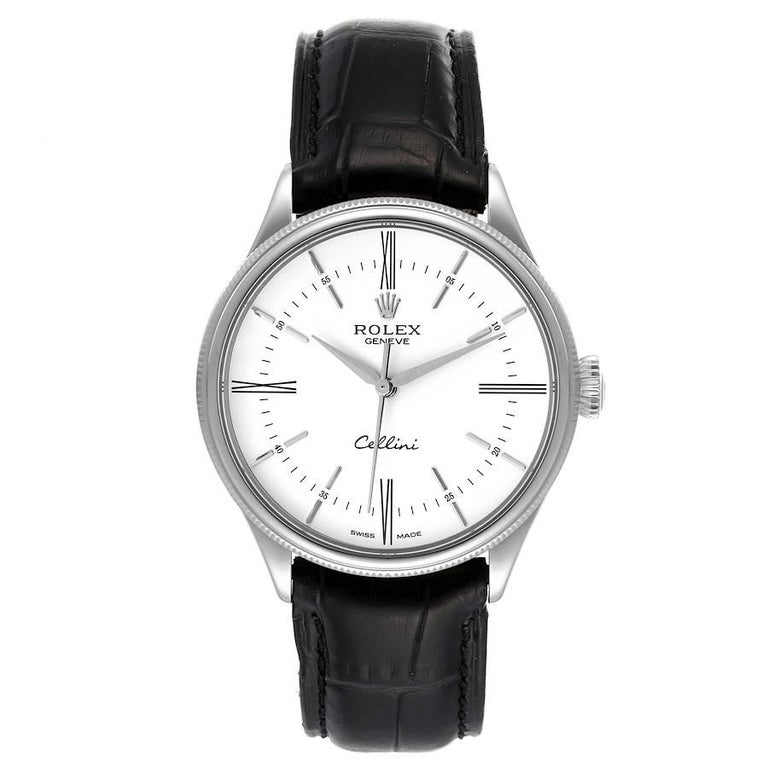 Rolex Cellini Time White Gold White Dial Automatic Mens Watch 50509 For ...