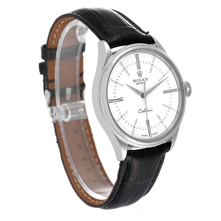 Rolex Cellini Time White Gold White Dial Automatic Mens Watch 50509 For ...