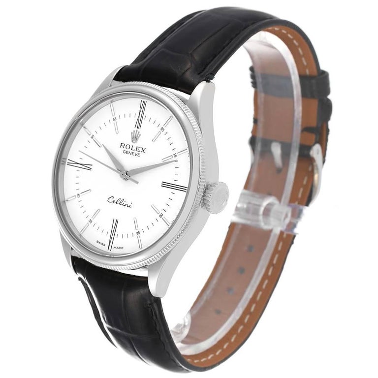 Rolex Cellini Time White Gold White Dial Automatic Mens Watch 50509 For ...