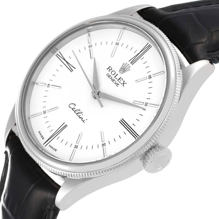 Rolex Cellini Time White Gold White Dial Automatic Mens Watch 50509 For ...
