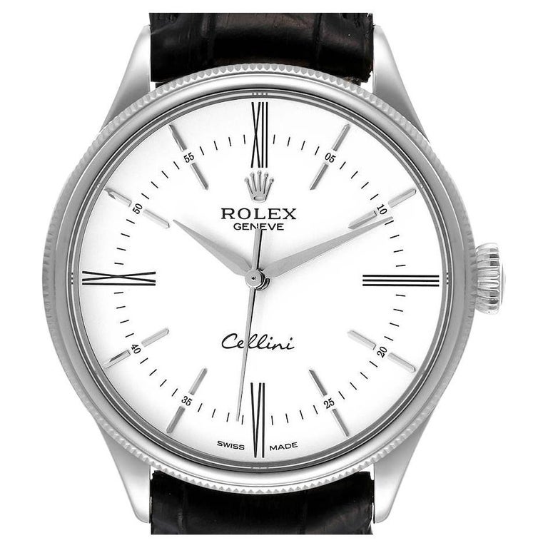 Rolex Cellini Time White Gold White Dial Automatic Mens Watch 50509 For ...