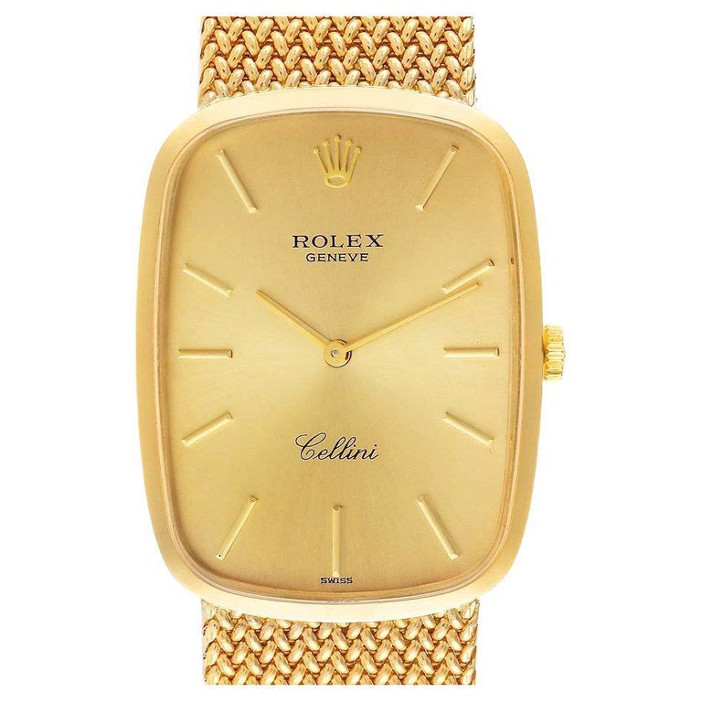 Rolex Cellini Vintage 18k Yellow Gold Champagne Dial Mens Watch 4310 ...