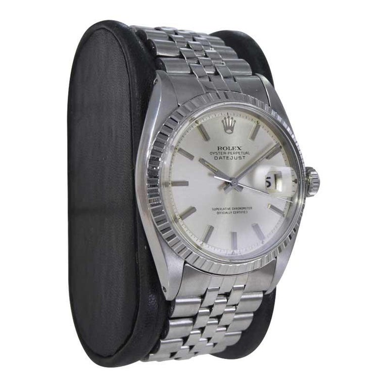 Rolex Classic Steel Datejust with Original Dial and Machined Bezel For ...