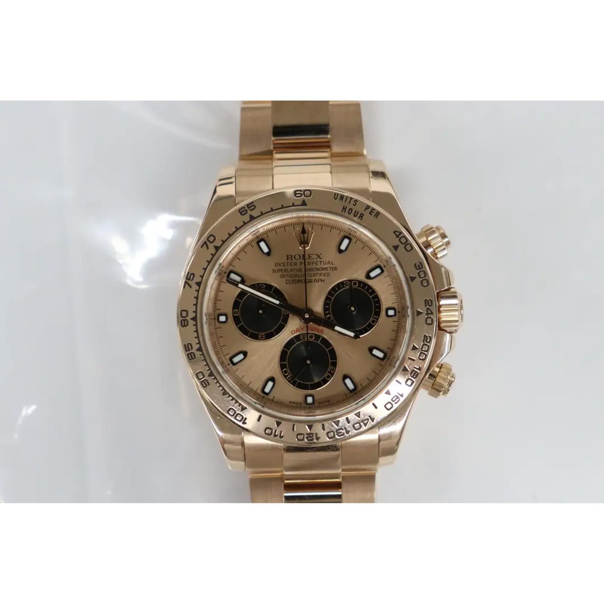 Rolex Cosmograph Daytona 18K Rose Gold Sundust Dial Automatic Mens ...