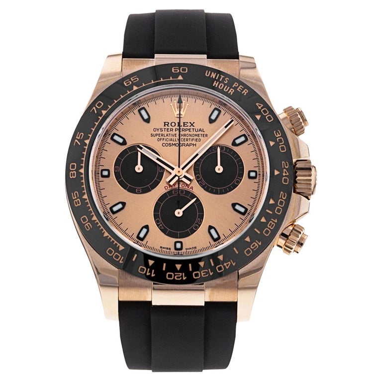 Rolex Cosmograph Daytona 40mm Oysterflex Rose Gold Pink Dial Mens Watch ...