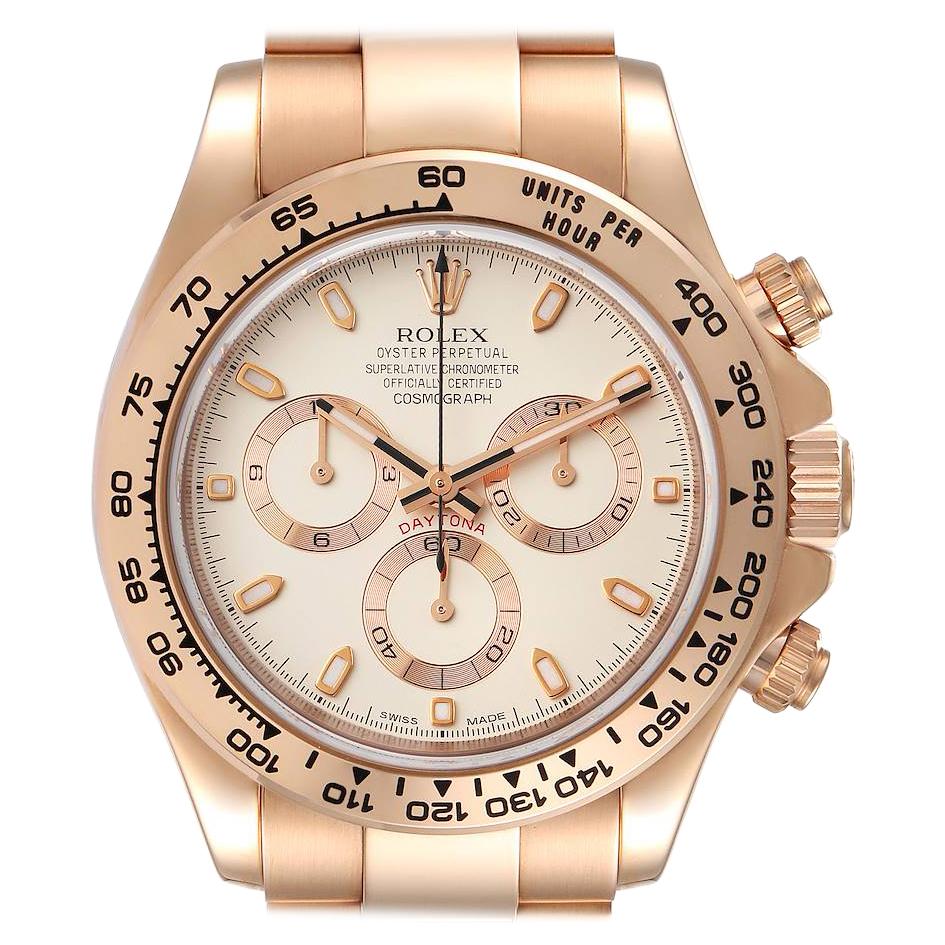 Rolex Cosmograph Daytona Rose Gold Everose Mens Watch 116505 Box Card ...