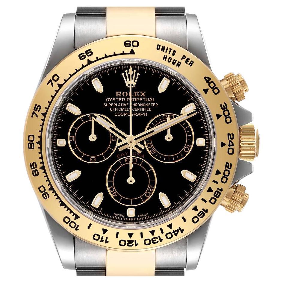 Rolex Cosmograph Daytona Uhr aus Stahl und Gelbgold mit schwarzem ...