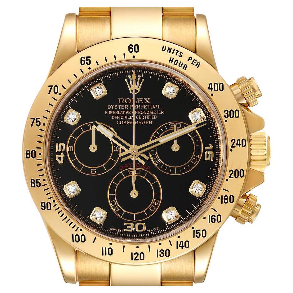 Rolex Daytona Yellow Gold MOP Diamond Dial Mens Watch 116508 Box Card at 1stDibs