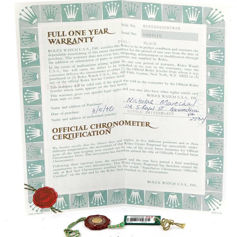 Rolex Cosmograph Daytona Zenith Movement Men's Watch 16520 Box Papers ...