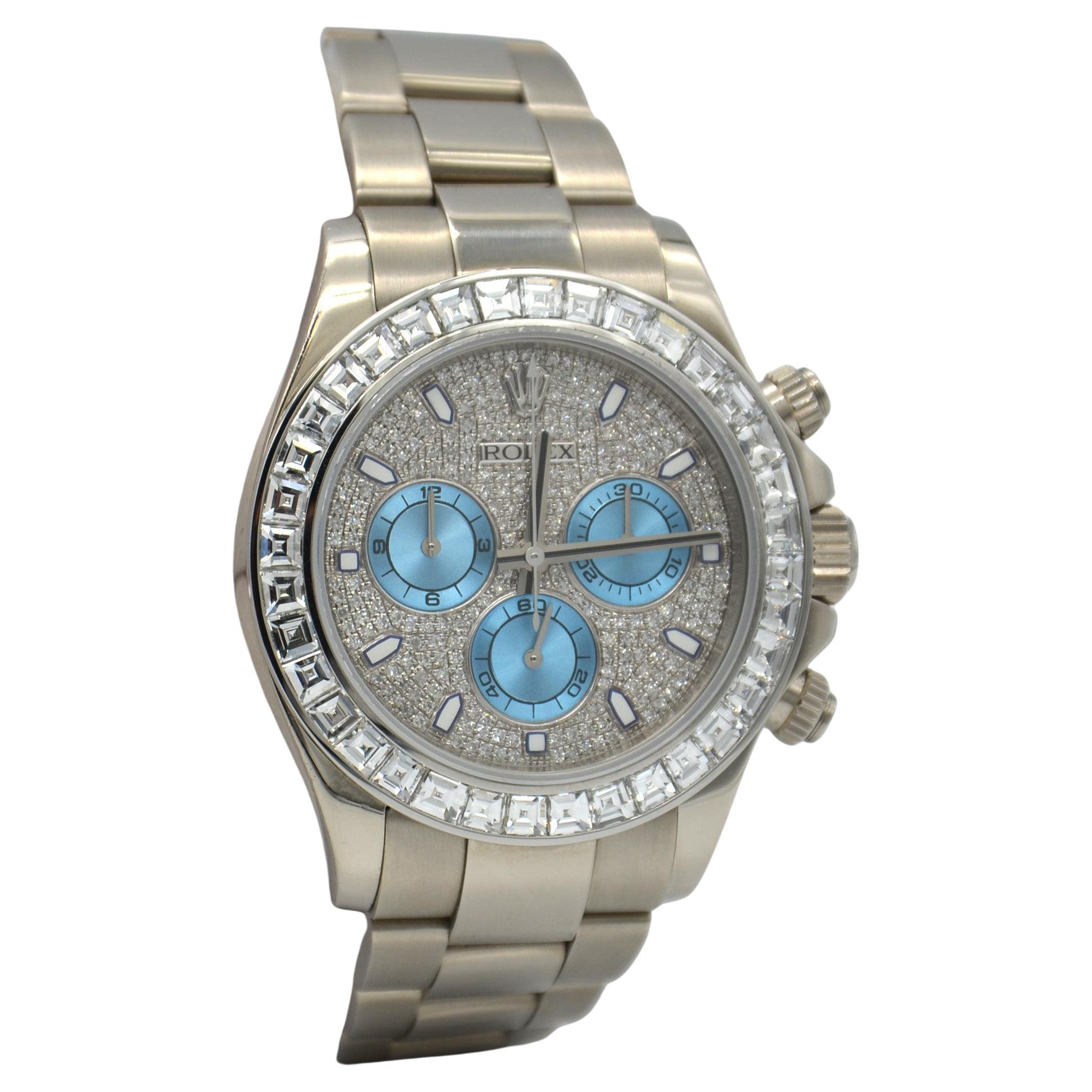 Rolex Custom Ice Blue Diamonds Daytona 116509 For Sale at 1stDibs