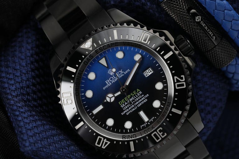 Rolex D-Blue Sea-Dweller Deepsea Black PVD 116660 For Sale at 1stDibs
