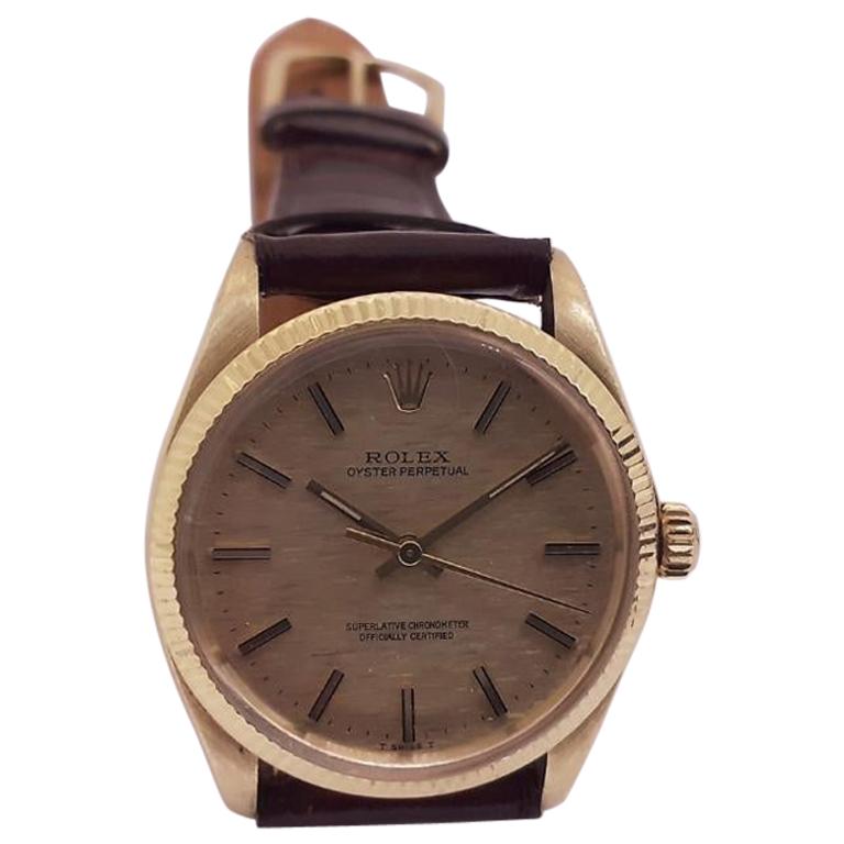 Rolex Date 1005, Gold Dial, Certified and Warranty at 1stDibs