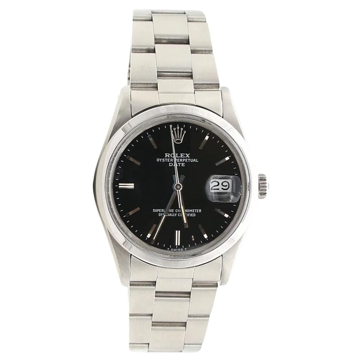 Rolex Date 15000 with Black Dial and Oyster Bracelet - Classic ...