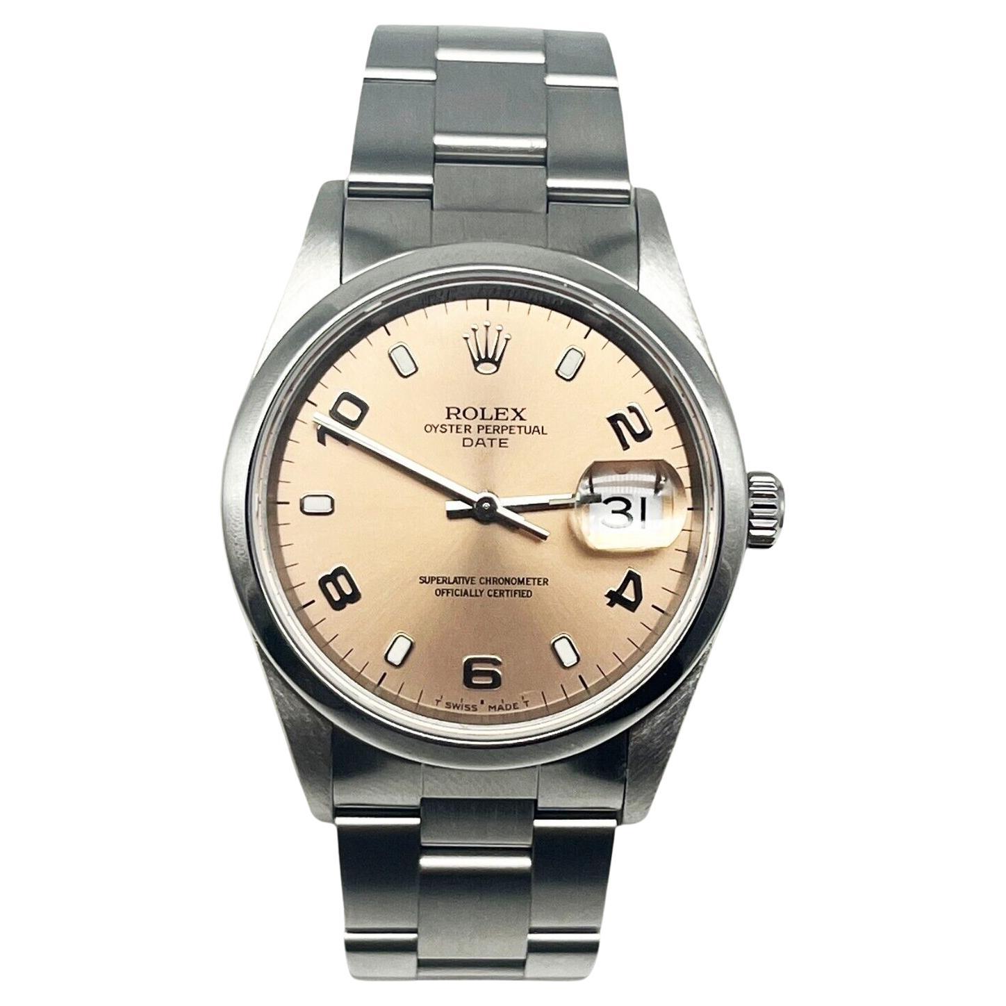 Rolex Stainless Steel Date Just Plain Bezel Mens Wristwatch Ref 15200 ...