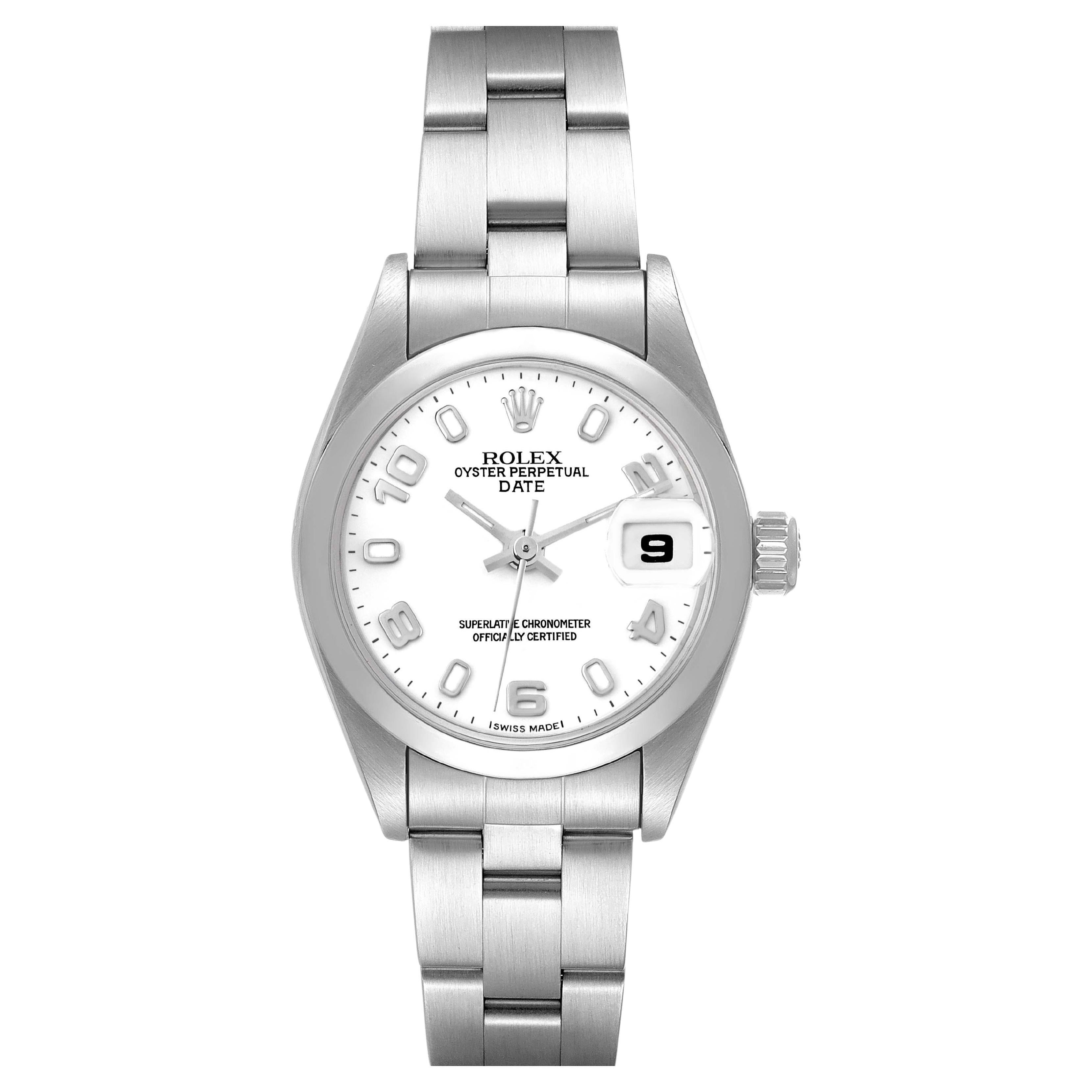 Rolex Date 26 Salmon Dial Domed Bezel Steel Ladies Watch 79160 at 1stDibs | rolex salmon dial