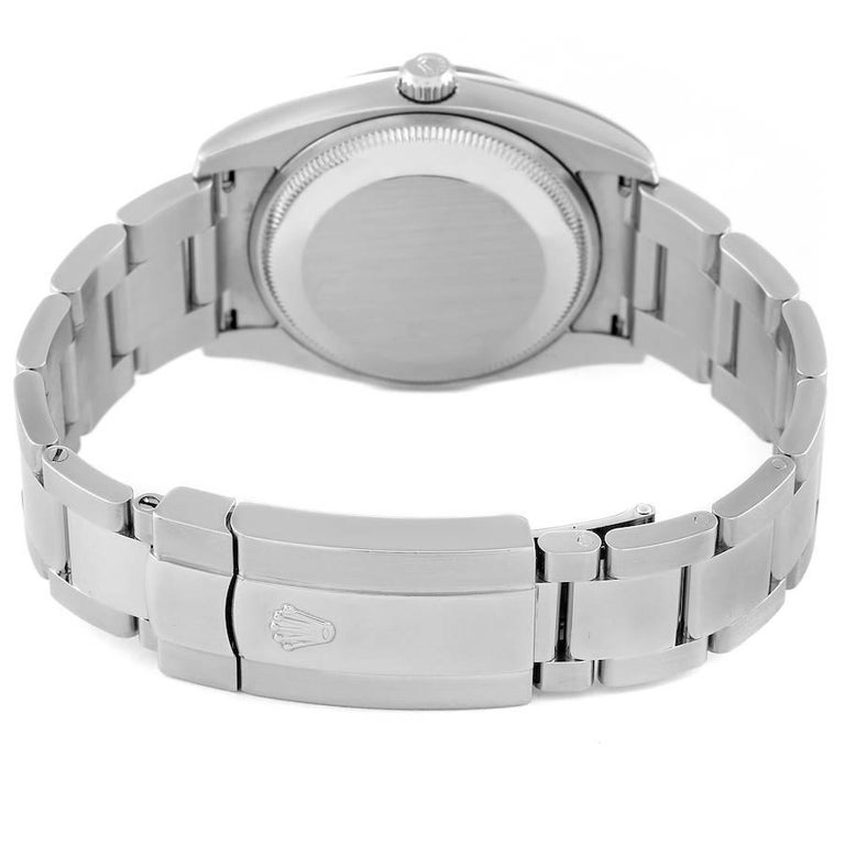 Rolex Date 34 Steel White Gold Black Dial Mens Watch 115234 For Sale at ...